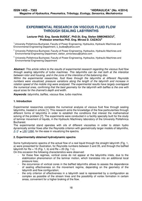 Pdf Experimental Research On Viscous Fluid Flow Through Sealing