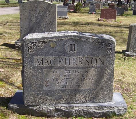 Cpl William N Macpherson 1922 1945 Find A Grave Memorial