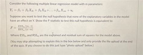 Solved Consider the following multiple linear regression | Chegg.com