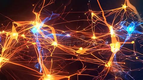 Abstract Neural Network Visualization In Vibrant Colors For Futuristic