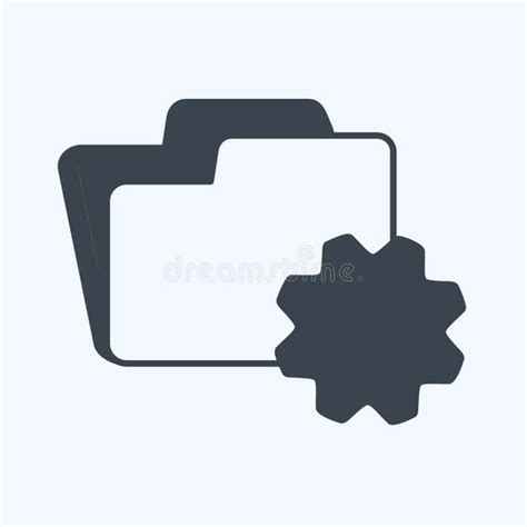 Icon Folder Settings Suitable For Programming Symbol Glyph Style Simple Design Editable