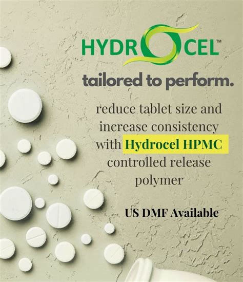 Hydrocel Hpmc For Superior Sustained Release Formulations
