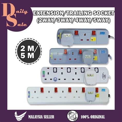 M M Extension Trailing Socket Plug Adapter Way Way Way Way Sirim Approved