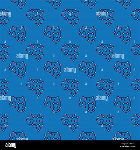 ai brain vector neural network concept colored seamless pattern stock
