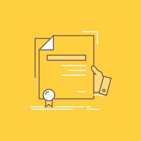 Certificate Degree Education Award Agreement Flat Line Filled Icon