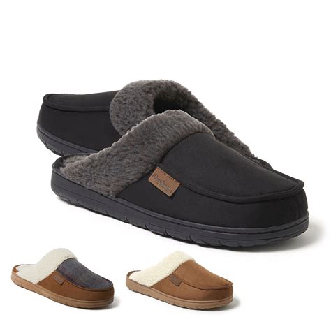 Dearfoams Cozy Comfort Mens Microsuede Moc Toe Scuff Slippers