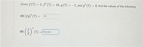 Solved Given F 7 5 F 7 10 G 7 1 And G 7 8 Find Chegg Com