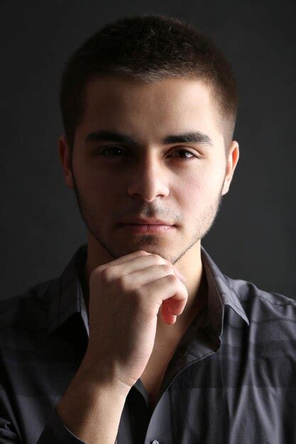 Premium Photo Handsome Young Man On Dark Background