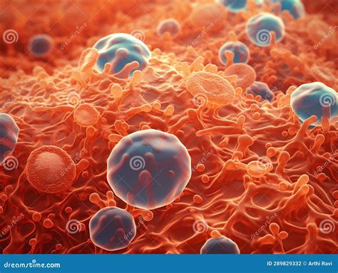 Staphylococcus Aureus Cells Microscopic View Stock Illustration