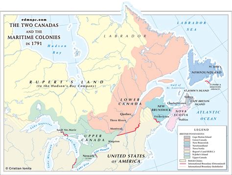 Map Of The Two Canadas And The Maritime Colonies In 1791 Historical