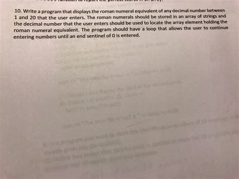 solved write a program that displays the roman numeral