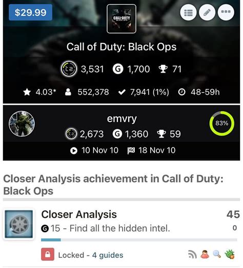 Closer Analysis Black Ops 1 Unobtainable Rxboxachievements