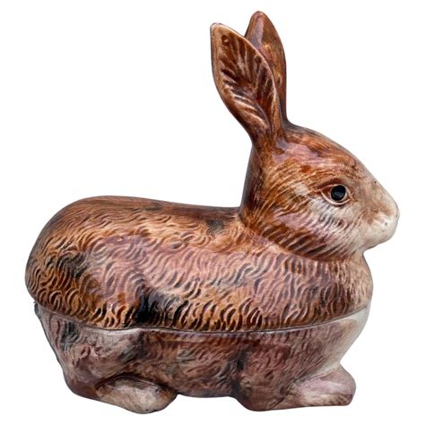Majolica Brown Rabbit Tureen Caugant For Sale At 1stdibs