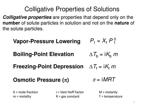 Ppt Colligative Properties Of Solutions Powerpoint Presentation Free