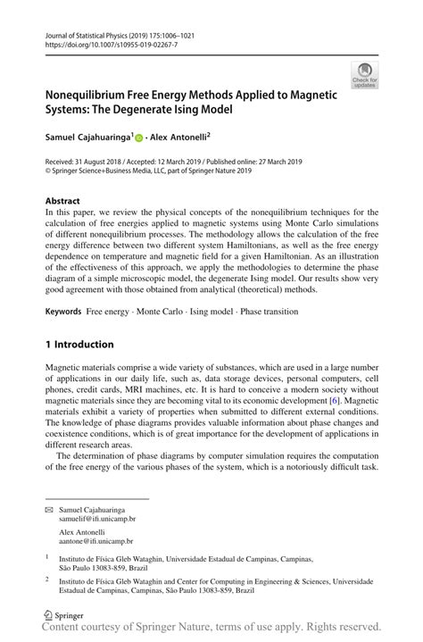 Nonequilibrium Free Energy Methods Applied To Magnetic Systems The