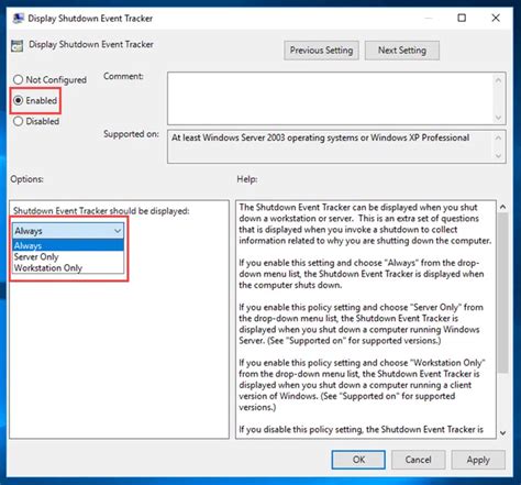 Disable Shutdown Event Tracker On Windows Server 2016 Dimitris Tonias