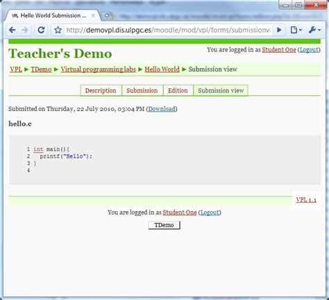 vpl virtual programming lab screenshots