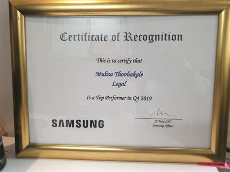 Mulisa Thovhakale On Linkedin Honoured To Receive The Top Performer Accolade Core To This Is