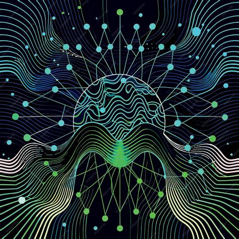 Premium Vector Vector Abstract Technology Background Wavy Neural Network Lines And Binary Code