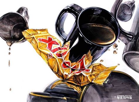 블랙머그컵그리기 Twix쵸코바 트윅스쵸코바 Coffee그리기 커피드로잉 커피스타그램 기초디자인 시범동영상 그림스타그램 Realistic Art