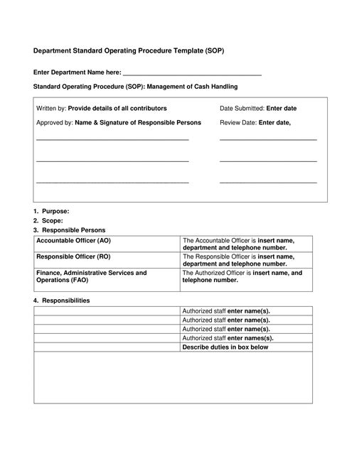 Free Printable Sops Templates [word Excel Pdf] Examples