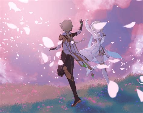 Lumine And Aether Genshin Impact Drawn By Yamimumemo Danbooru