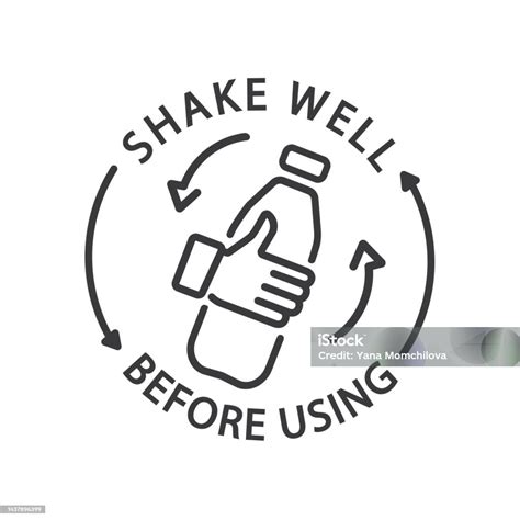 Shake Well Before Using Label Icon Vector Stock Illustration Download