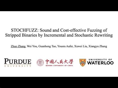 Ieee Symposium On Security And Privacy Talk Stochfuzz Sound And Cost