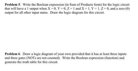 Solved Problem Write The Boolean Expression In Sum Of Chegg