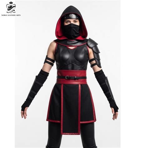 Handmade Shinobi Stealth Suit For Women Ninja Warrior Leather Outfit
