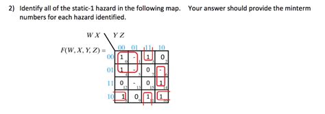 Solved Identify All Of The Static Hazard In The Chegg
