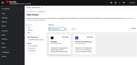 Install Red Hat Developer Hub On Developer Sandbox For Red Hat