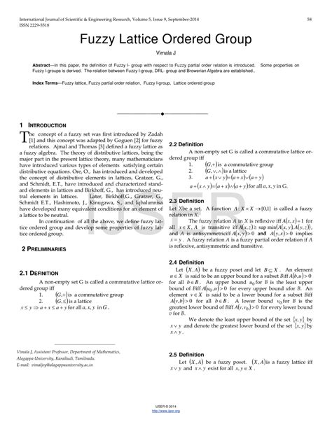 Pdf Fuzzy Lattice Ordered Group