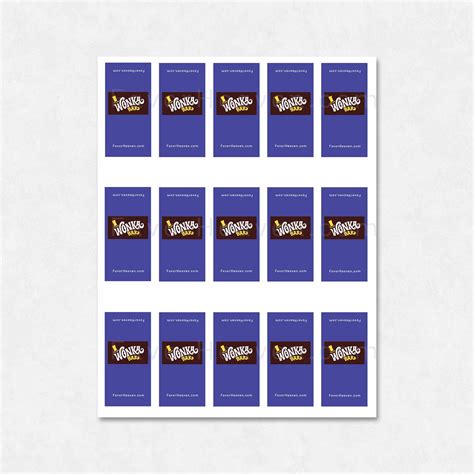 Download And Print Printable Wonka Bar Wrappers Free Pdf