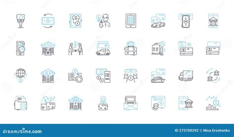 Asset Management Linear Icons Set Portfolio Investments Allocation Risk Diversification