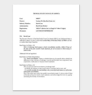 Letter Of Reprimand For Employee Performance Template Samples