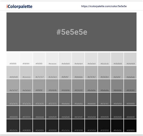Iron Color 5e5e5e Information Hsl Rgb Pantone
