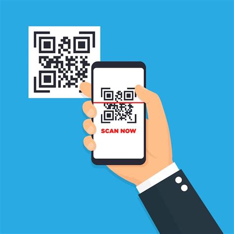 Premium Vector Scan Qr Code Flat Icon With Phone Barcode Illustration