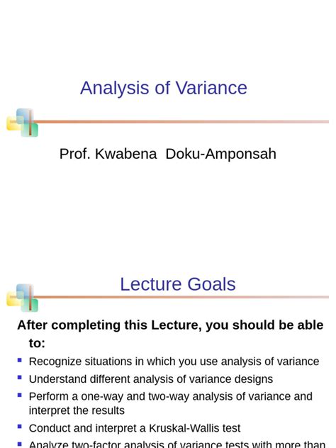 Lecture Two 2019 2020 Pdf Analysis Of Variance Variance