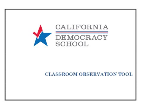 Pdf Classroom Observation Tool