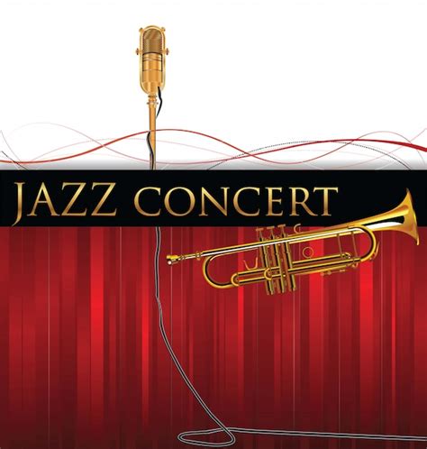 재즈 콘서트 포스터 프리미엄 벡터