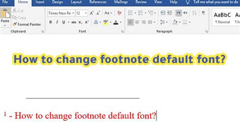 How To Change MS Word Footnote Default Font Word Tutorials