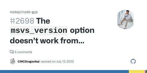 The `msvs Version` Option Doesnt Work From ` Npmrc` Nor From Environment Variable · Issue 2698