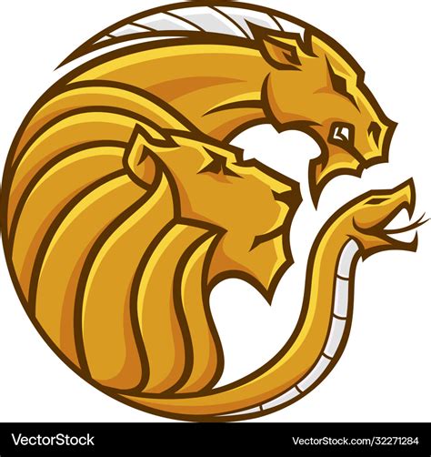 Head Chimera Round Logo Design Royalty Free Vector Image