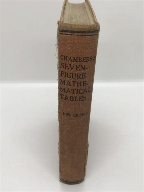 Chambers Seven Figure Mathematical Tables 1950 Vintage Keepsakes