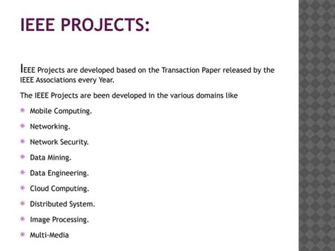 Final Year Ieee Projects For 2013 14 Ppt