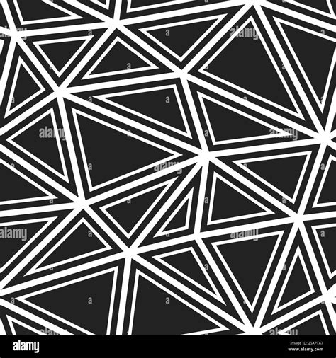 Tileable Abstract Background Big Triangles Size Solid Shapes In Frames Black And White Style