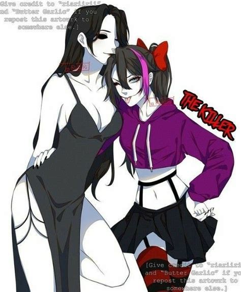 Jane E Nina The Killer Jeff X Nina The Killer Fanart Creepypasta