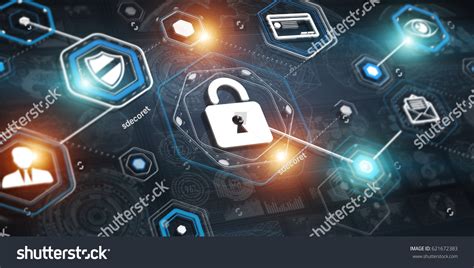 3d Rendering Hacking Technology Interface On Stock Illustration 621672383 Shutterstock