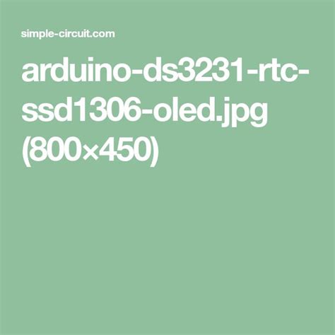 Arduino Ds3231 Rtc Ssd1306 Oled Circuit